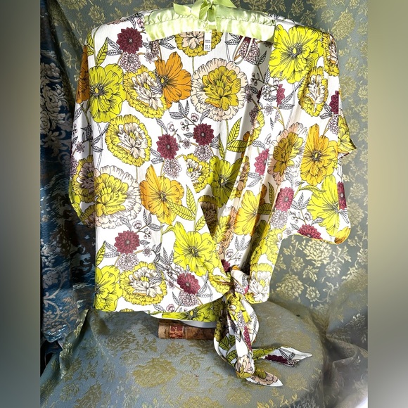 Zara TRF | Tops | Zara Trf Crop Wrap Kimono Style Summer Top Floral ...